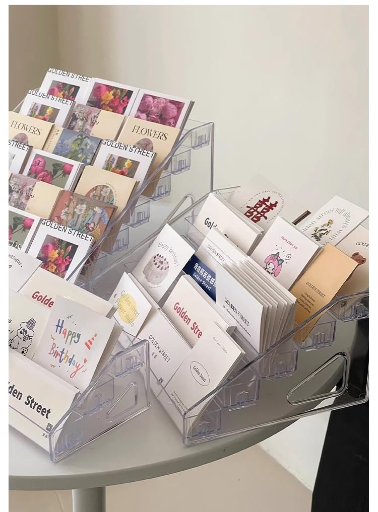 Acrylic Greeting Card Display Rack, Greeting Card Holder Stand Clear ...