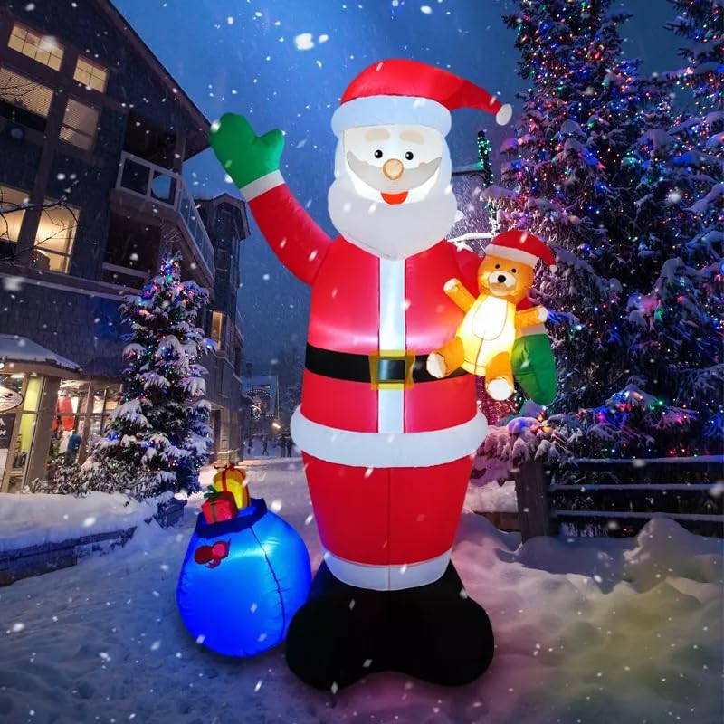 Inflables Navidad, 2.1m Papá Noel inflables de Navidad Incorporado con ...