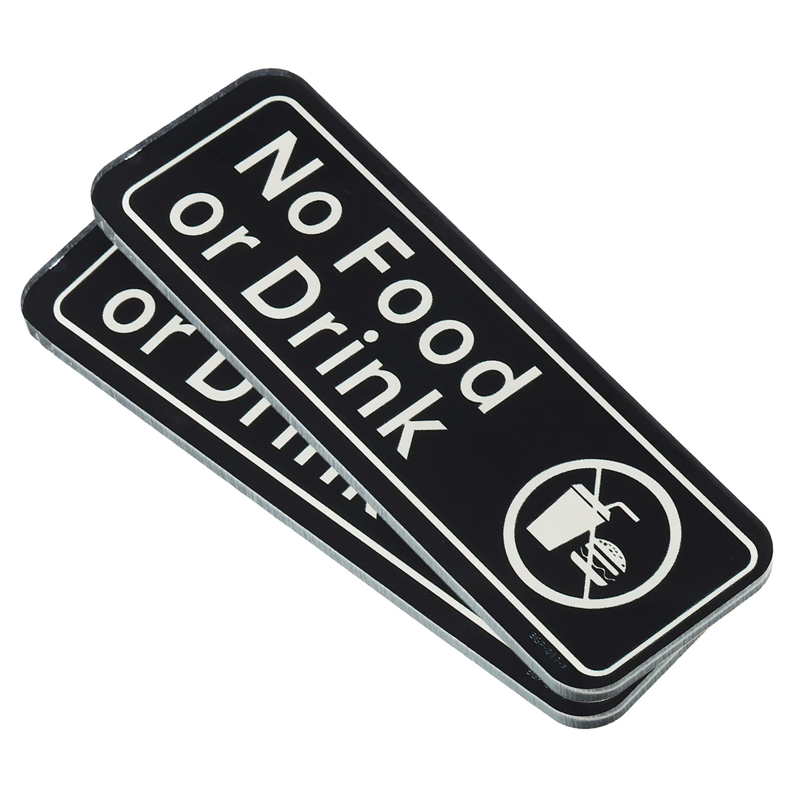 Amazon.com : PATIKIL No Food or Drink Sign, 2 Pack Acrylic 6"x2" Self ...
