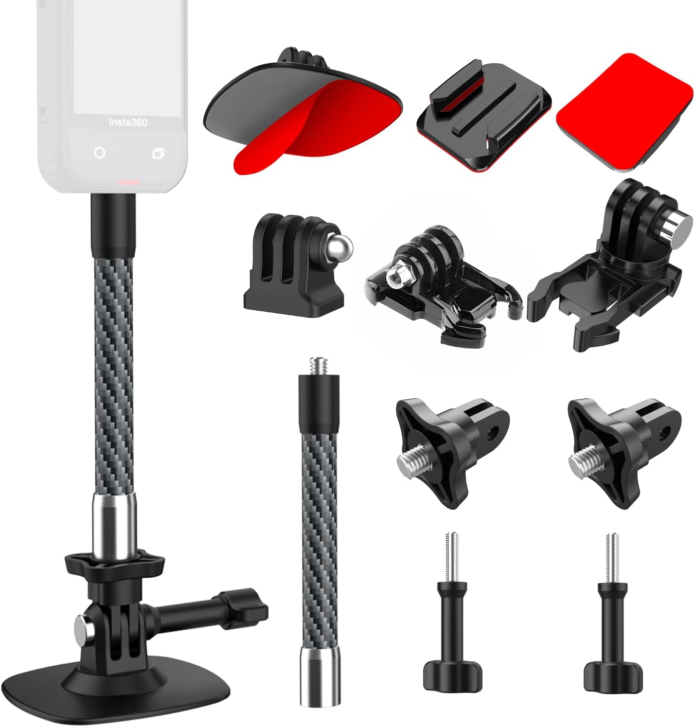 Amazon.com: Flexible Adhesive Mount Helmet Base Kit with Extension Rod ...