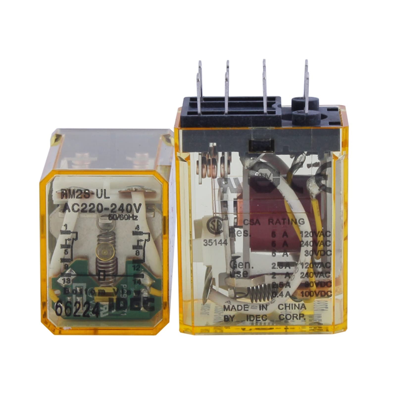 Industrial Control Relay 2PCS RM2S-UL AC220-240V Power Relay 220-240VAC ...