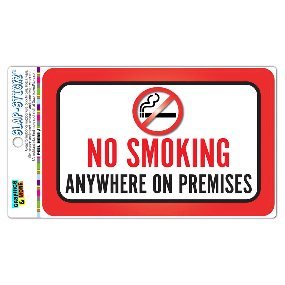 Amazon.com : No Smoking Anywhere On Premises SLAP-STICKZ(TM) Premium ...
