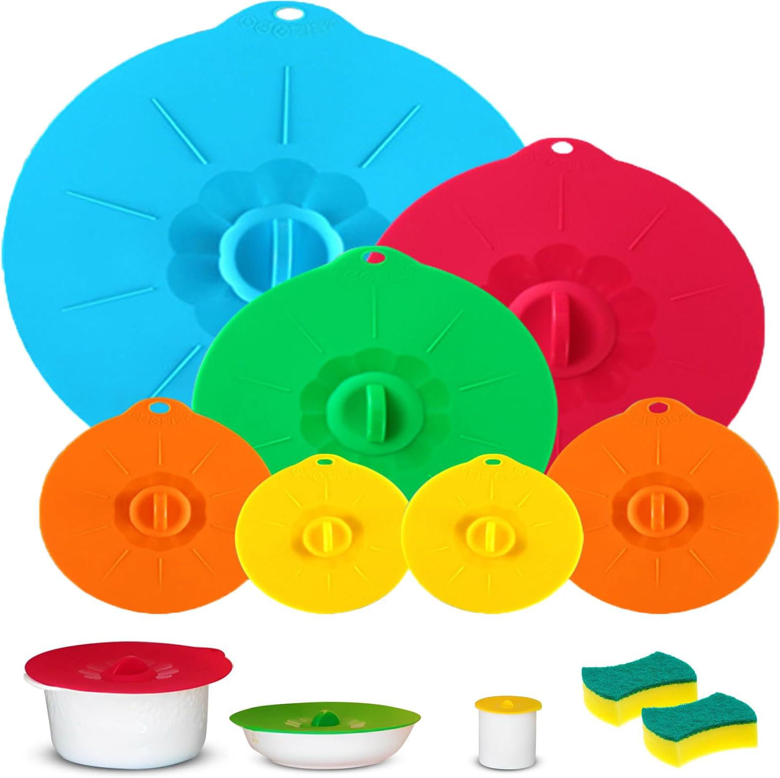 Amazon.com: GUANCI 8 Pack Silicone Lids for Bowl Silicone Microwave ...