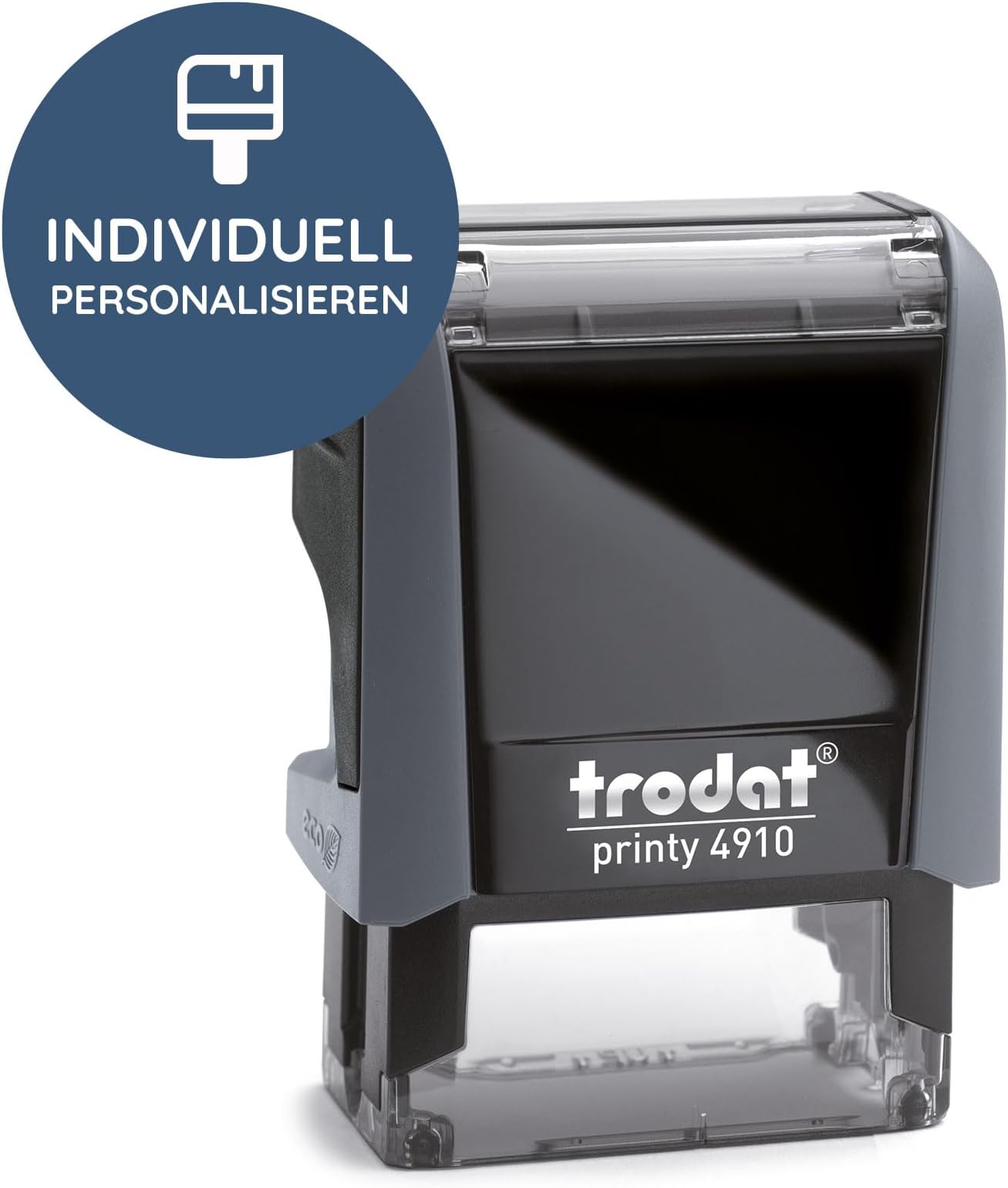 Trodat Printy 4910 - eco grau - mit Wunschtext personalisierbarer ...