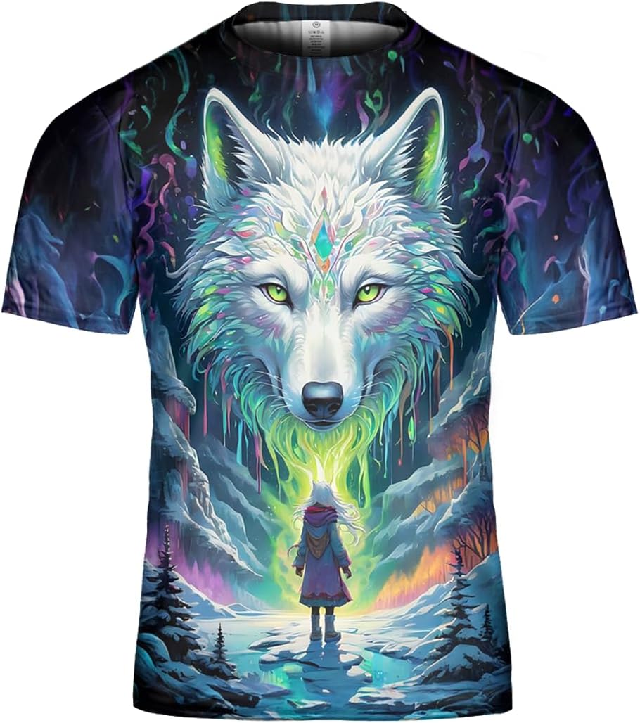 Amazon.com: VNBNT Wolf Shirt for Women Graphic 3D Design Gifts Adult ...