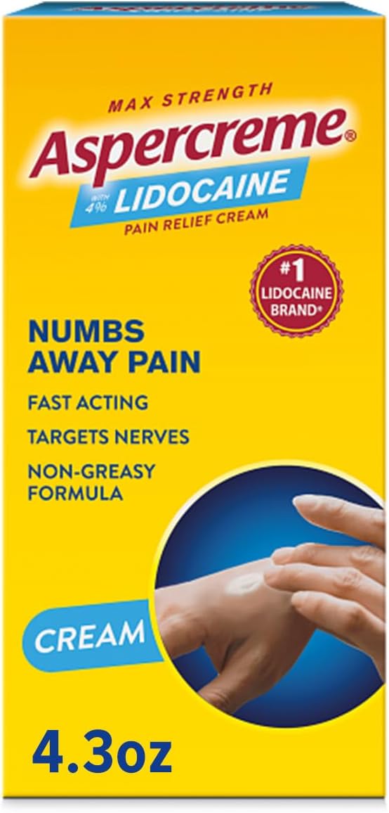 Amazon.com: ASPERFLEX™ Lidocaine Pain Relief Cream 4% - Fast-Acting ...