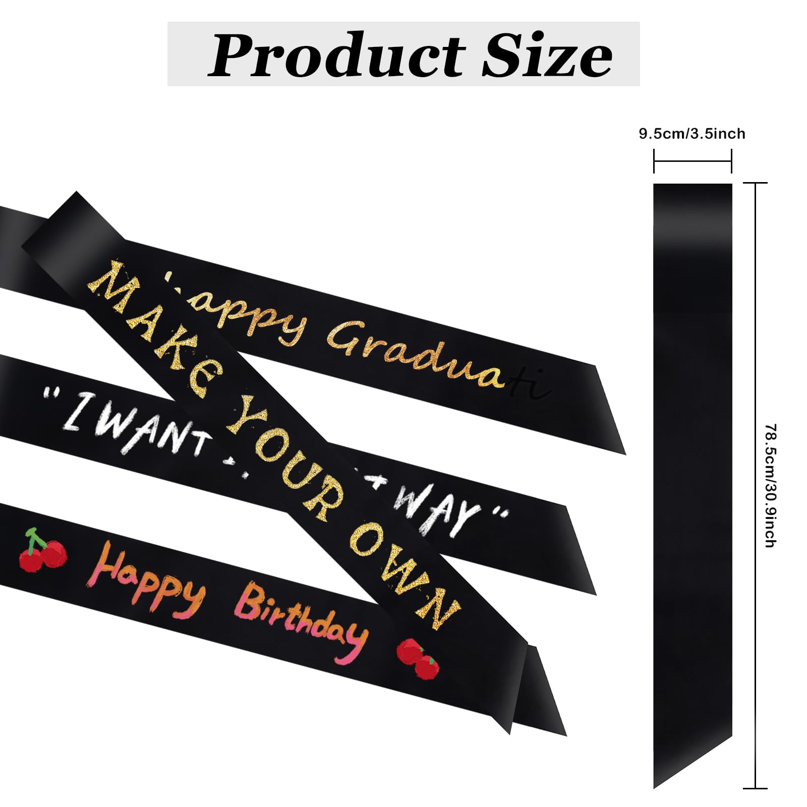 Snapklik.com : 16Pcs Satin Blank Sash Black Sashes For Pageants Senior ...