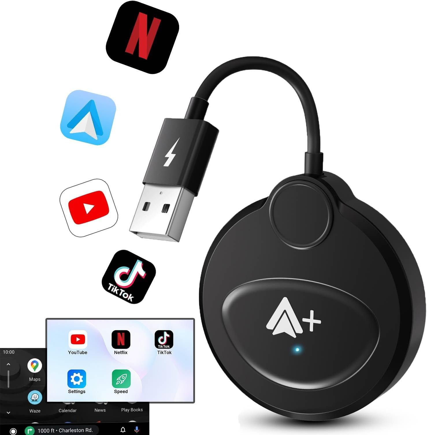 Amazon.com: LXJTHT Android Auto Wireless Adapter Plug and Play Car ...