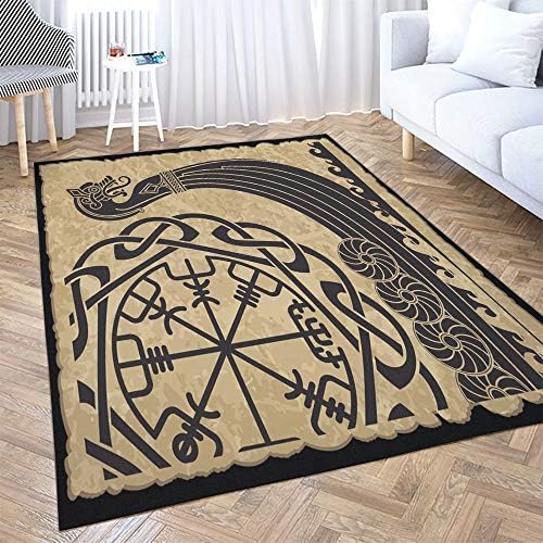 Amazon.com: Viking Area Rug for Bedroom Living Room, Vegvisir Yggdrasil ...
