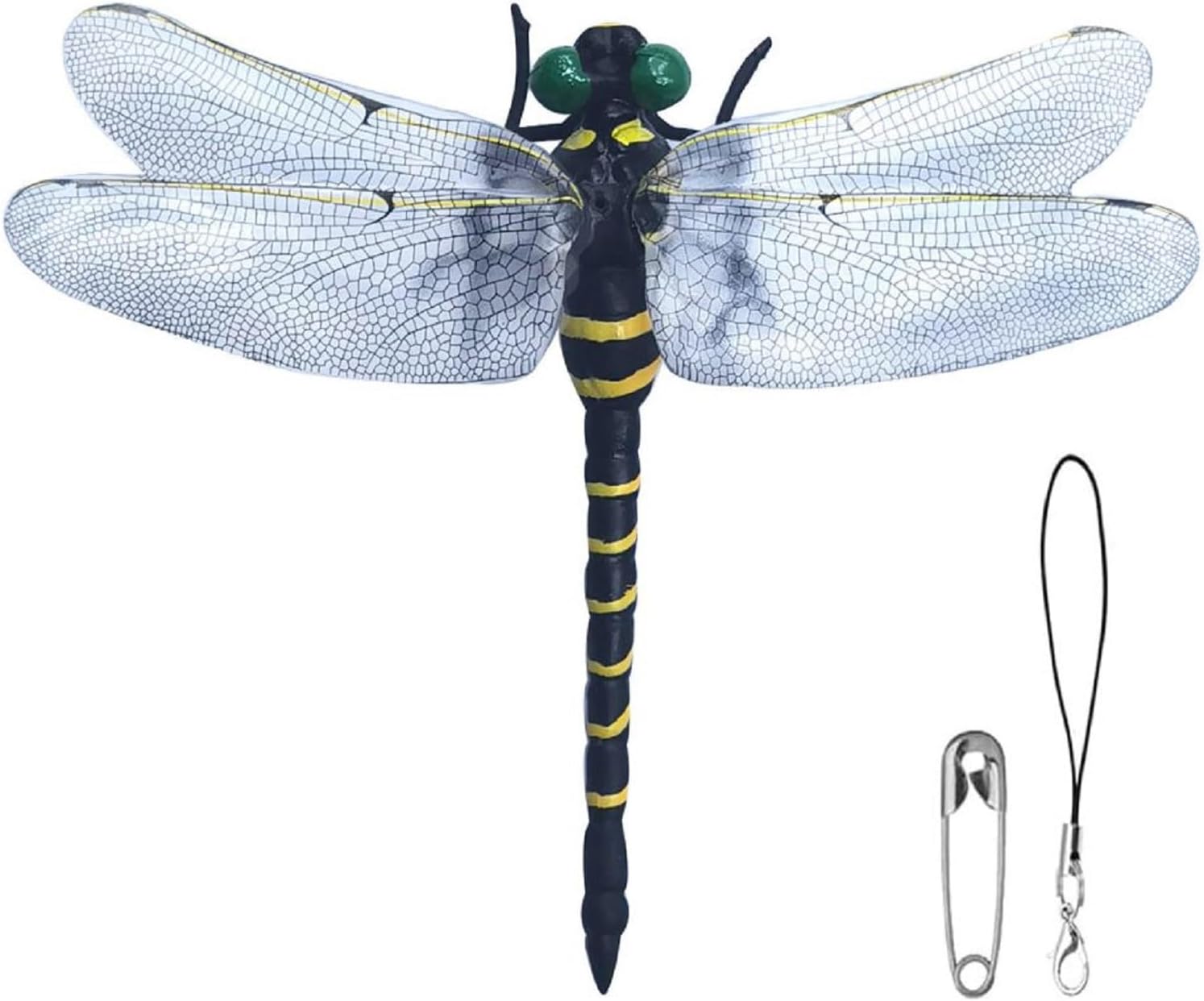 Amazon | MONOW オニヤンマ 虫除け トンボ 虫よけ キャンプ 玄関 ベランダ 吊り下げ 置き型 屋外 (オニヤンマ1個 安全ピン＋ストラップ紐付き) | 捕虫器