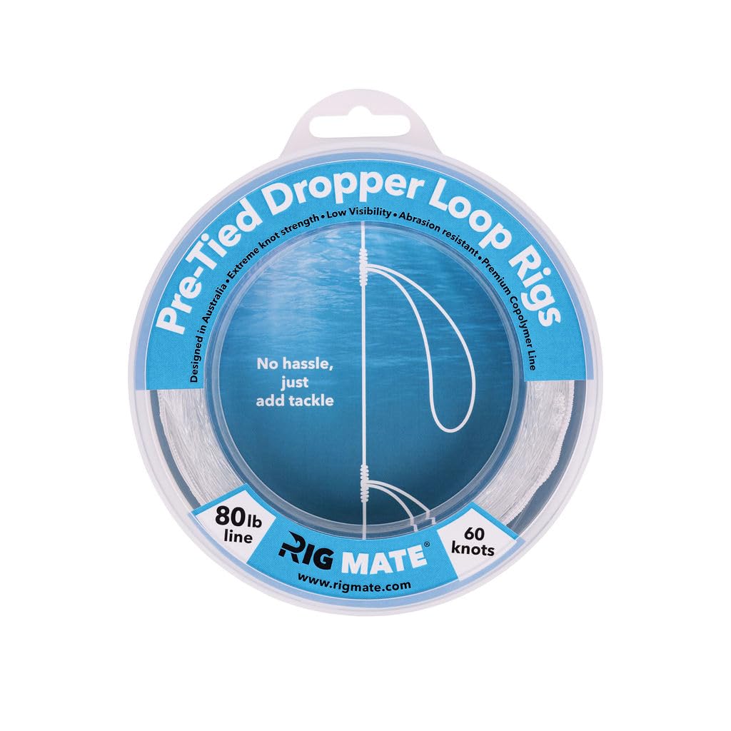 Amazon.com : Pre-Tied Dropper Loop Rigs - 80 lb. Tested Fishing Line ...