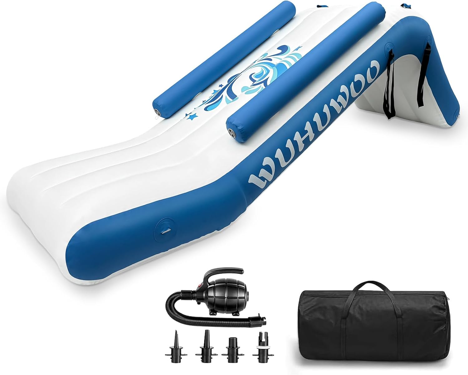 Amazon.com: WUHUWOO Pontoon Waterfall Slide, Inflatable Pontoon Boat ...