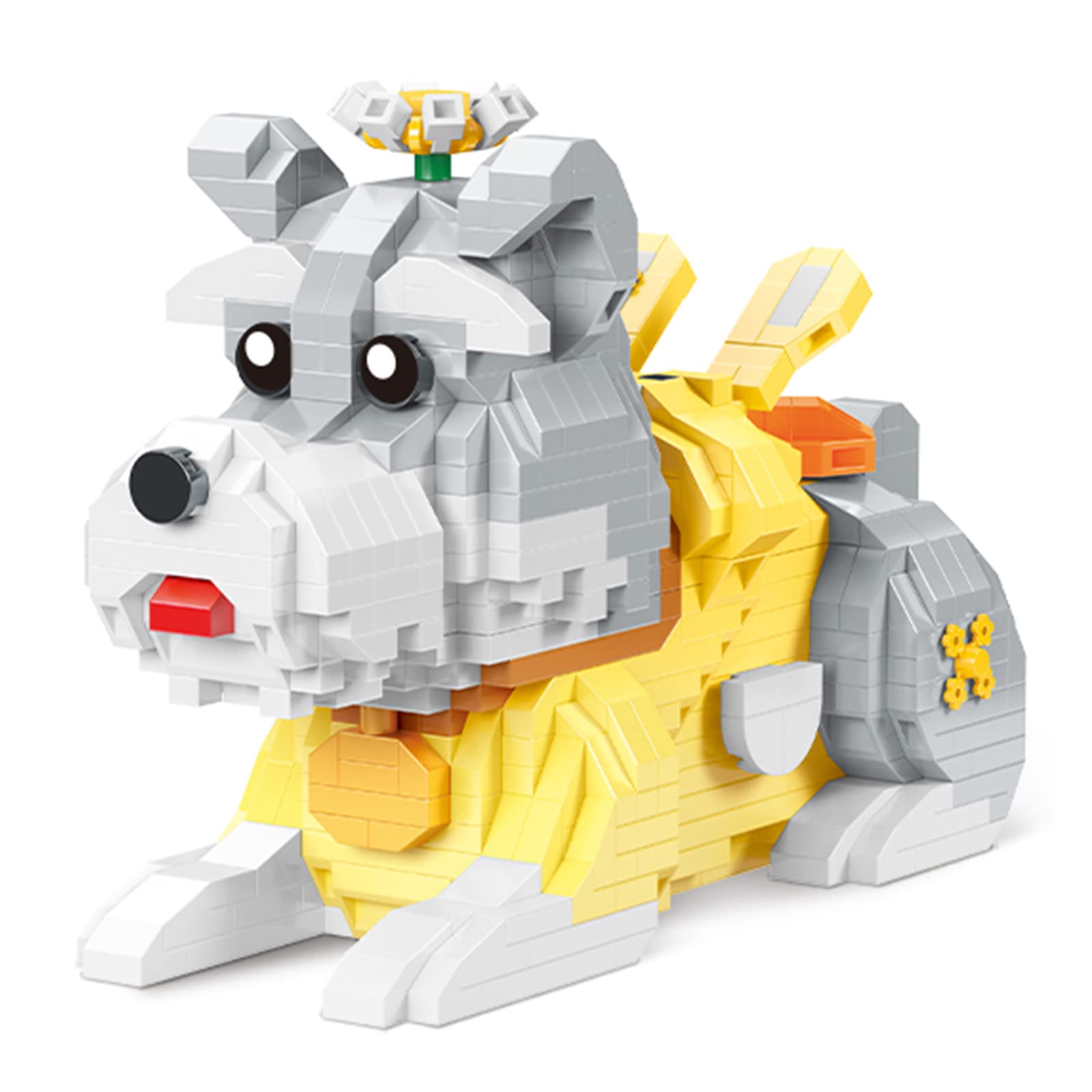 Amazon.com: Myweyde Schnauzer Building Blocks, Dog Micro Building ...