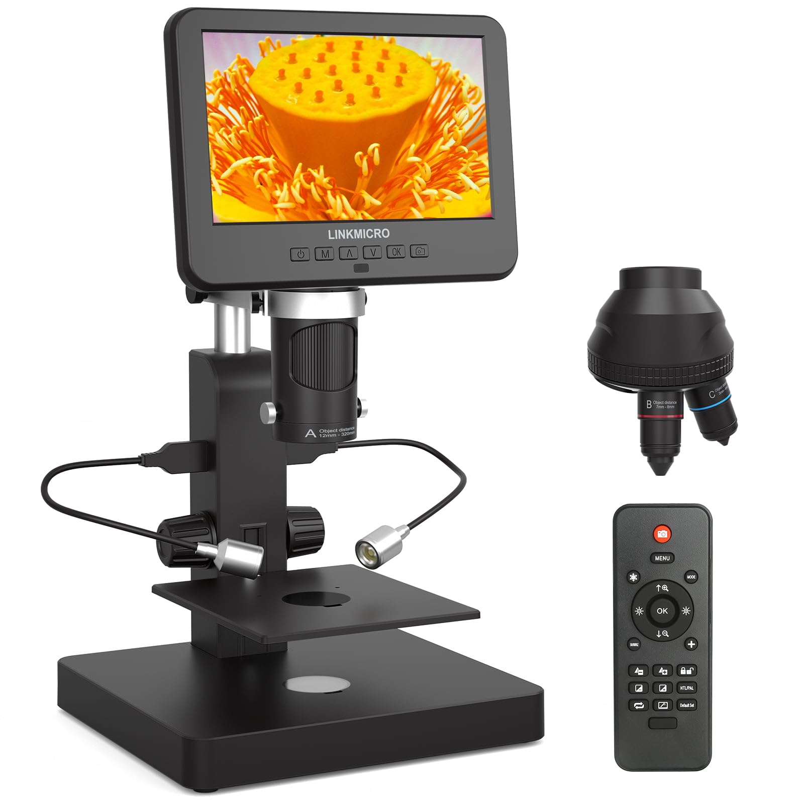 Snapklik.com : HDMI Digital Microscope 3 Lens 4000X, LINKMICRO LM246SP ...