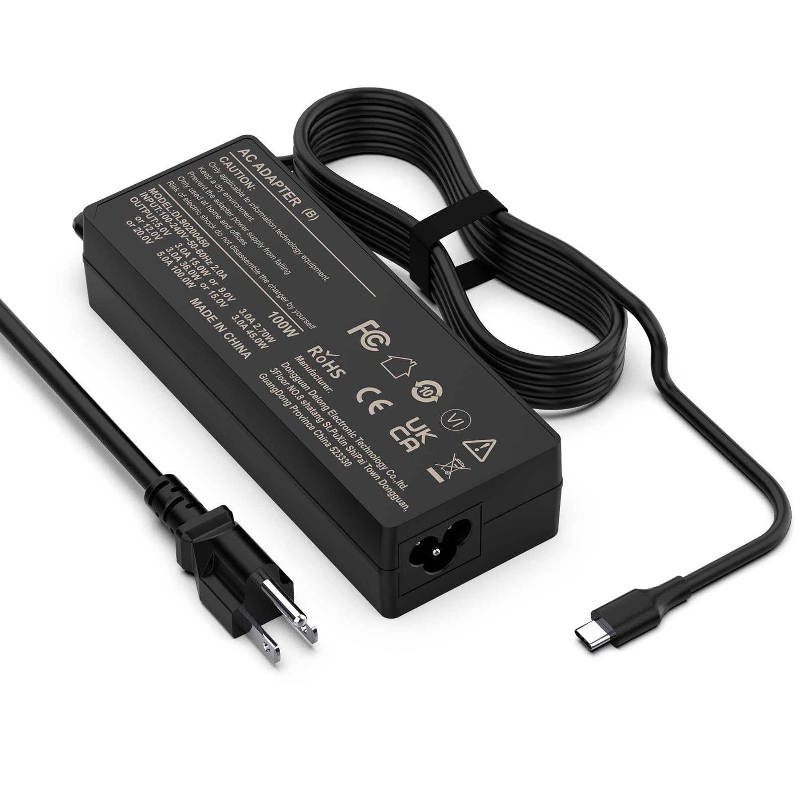 Amazon.com: USB C Laptop Charger-100W Type-C Power Adapter,Replacement ...