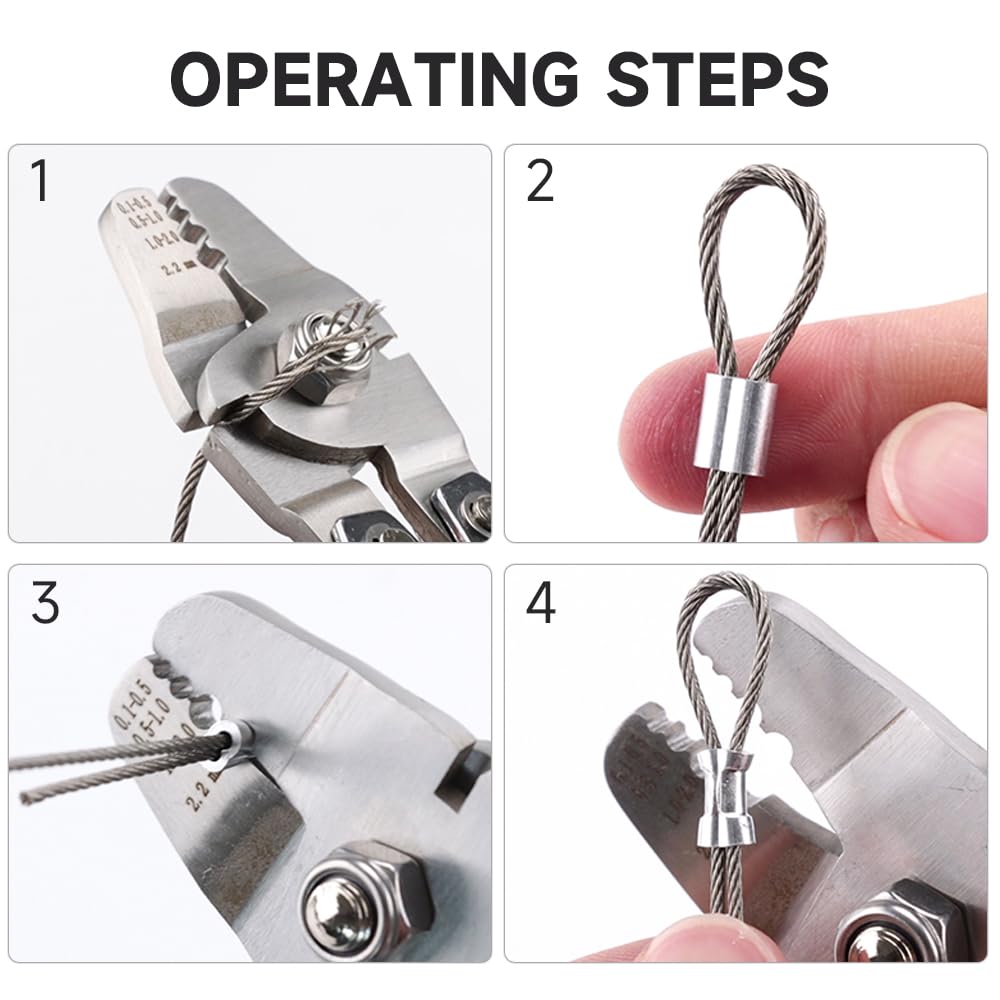 YMYP Wire Rope Crimping Tool for Loop Sleeves, Aluminum Double Barrel ...