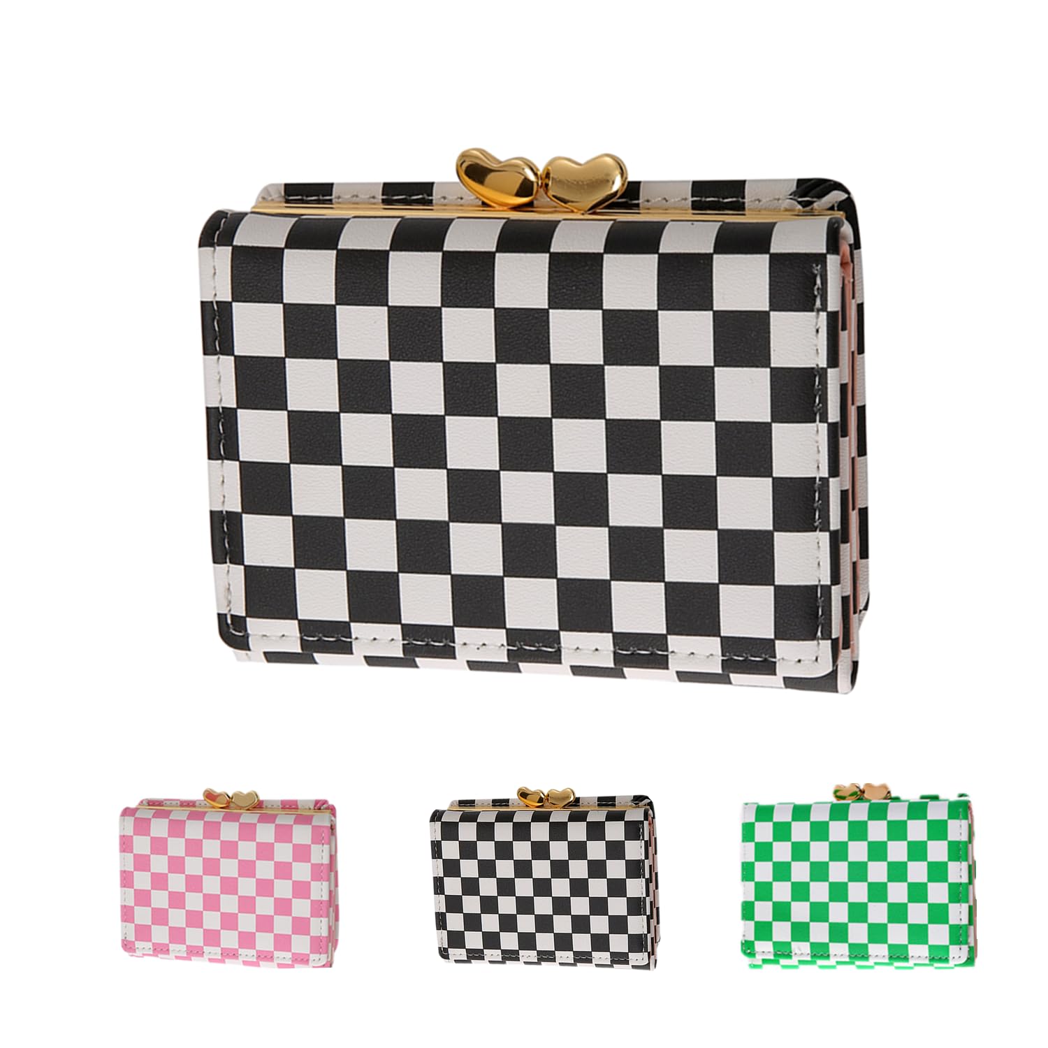 Amazon.com: AACKS Checkered Coin Purse for Women Checkered Wallet for ...