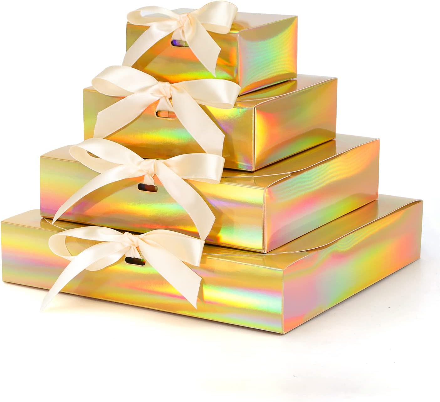 Amazon.com: SZYCHEN Gold gift box, with bows and ribbons, used for ...