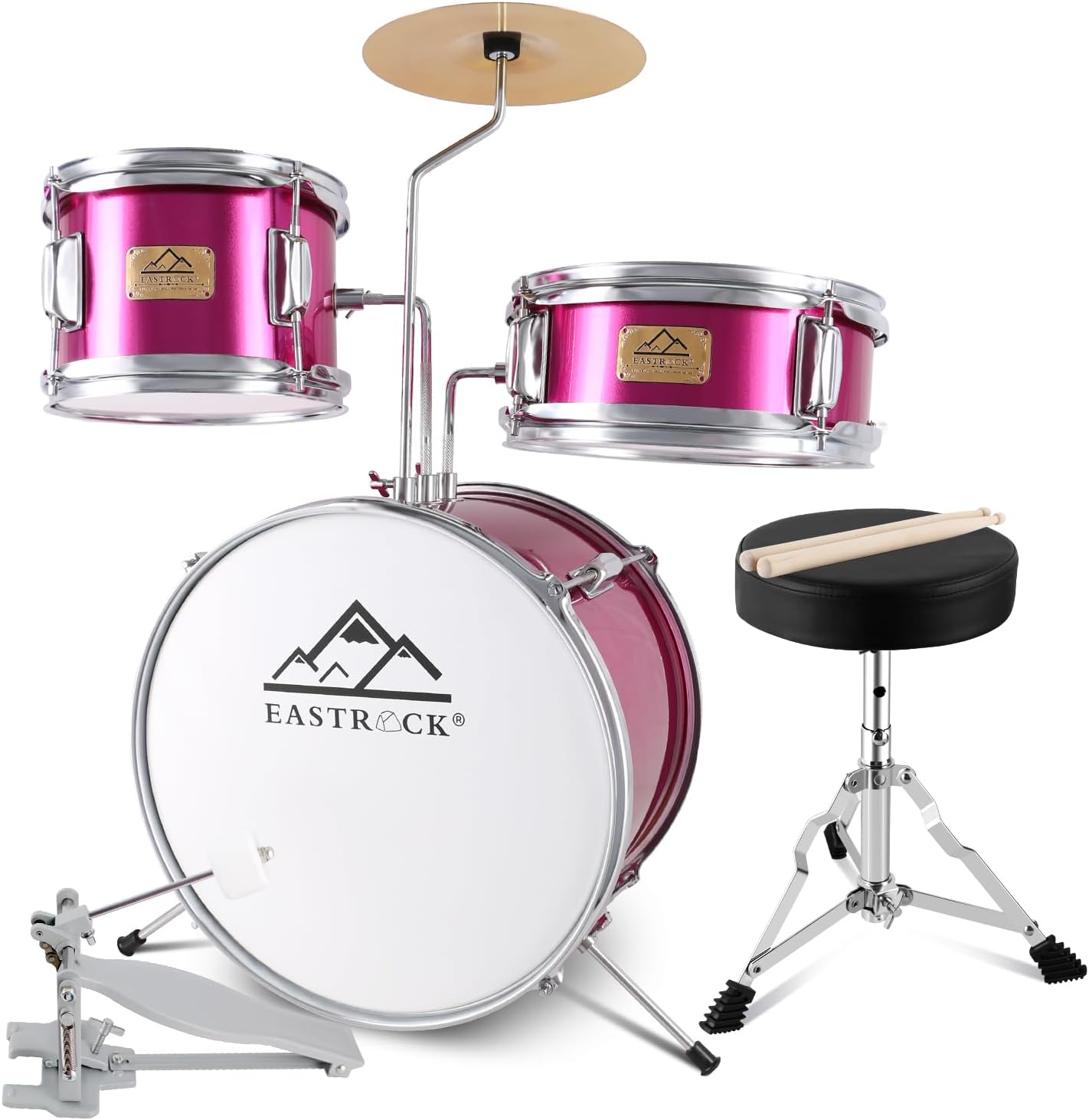Amazon.com: EASTROCK Kids Drum Set, 3 Piece 14'' Junior Drum sets for ...