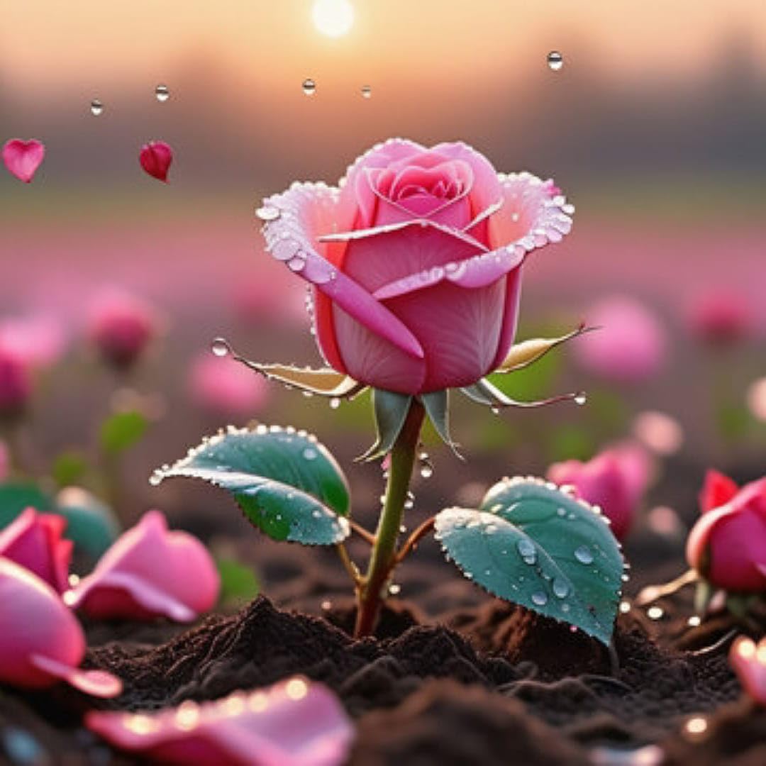 SANJU Live Hybrid Beautiful Pink Color Rose Flower Live Plant, Gulapi ...