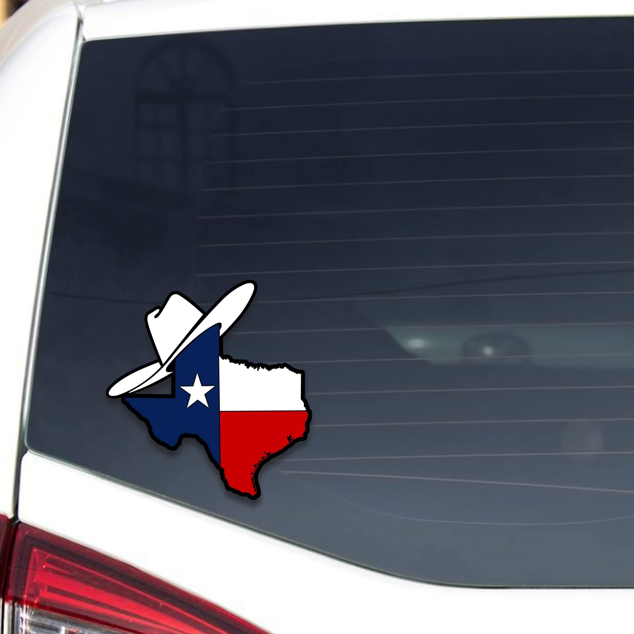 Amazon.com - 4x6 inch Steer Head Shaped Texas Flag Sticker -Decal Texan ...