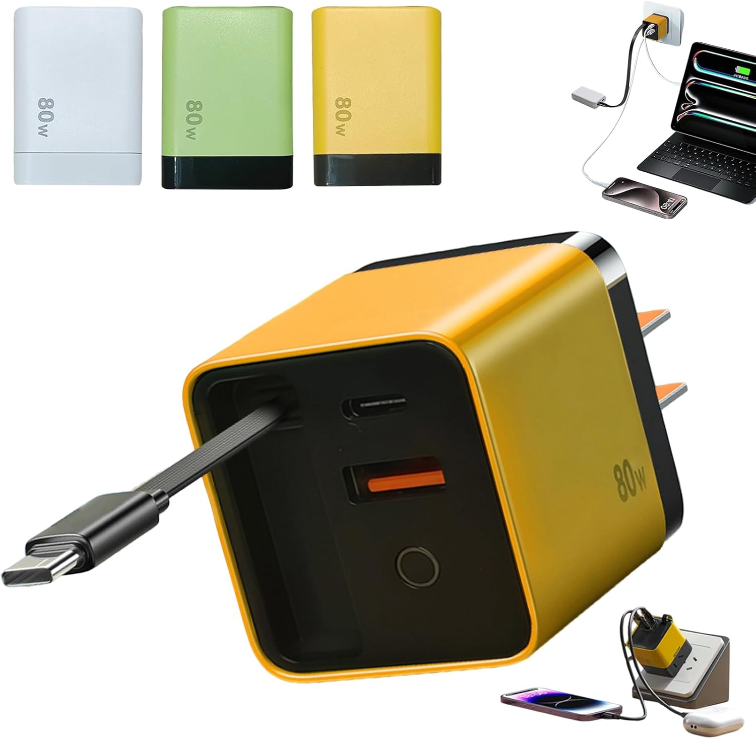 Amazon.com: 3 in 1 Charger, Scalable 80w Max Fast Charger Module ...