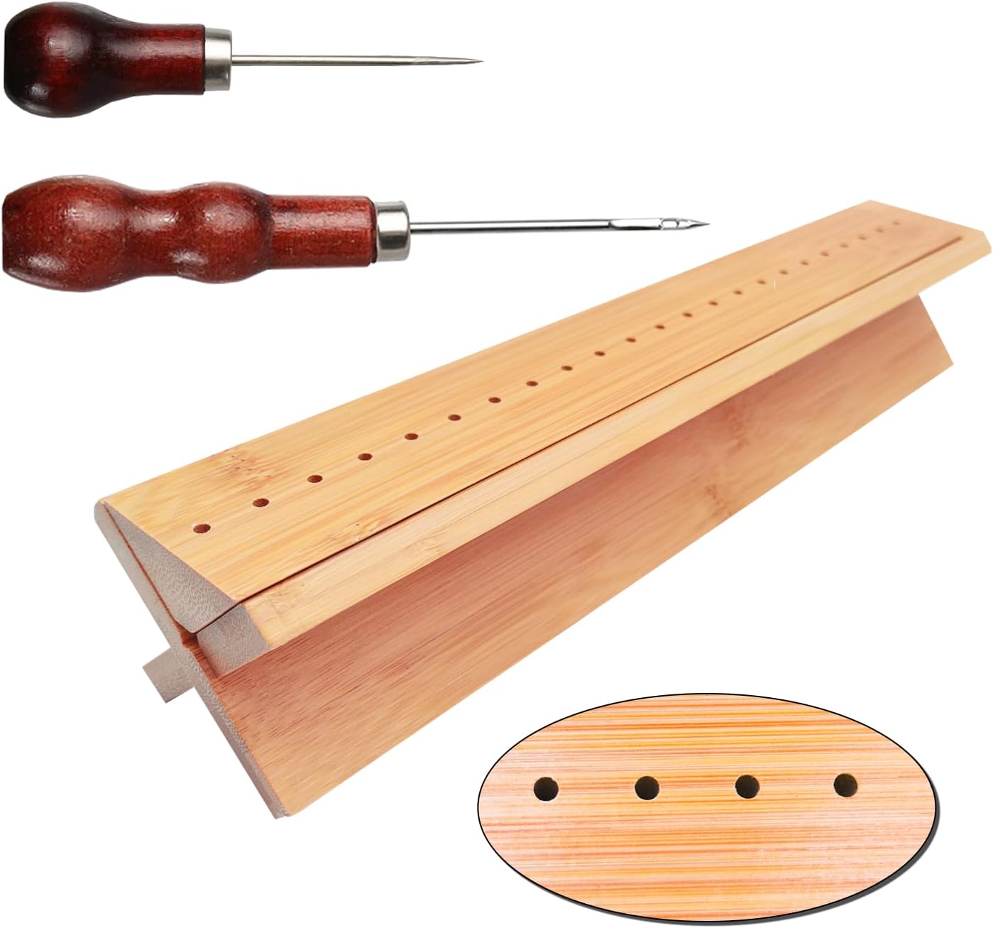 Amazon.com : GeryVtee Bamboo Book Binding Cradle with 2 Awls Wood ...