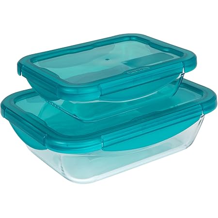 Pyrex Rectangular Dish with Plastic Lid, 0.8L : Amazon.co.uk: Home ...