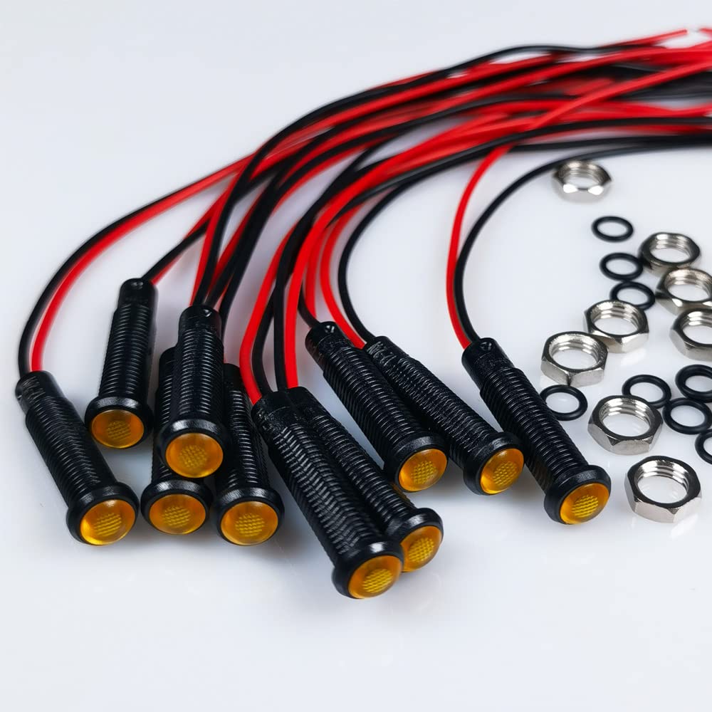 Snapklik.com : Gebildet 10pcs LED Plastic Indicator Pilot Light AC/DC ...