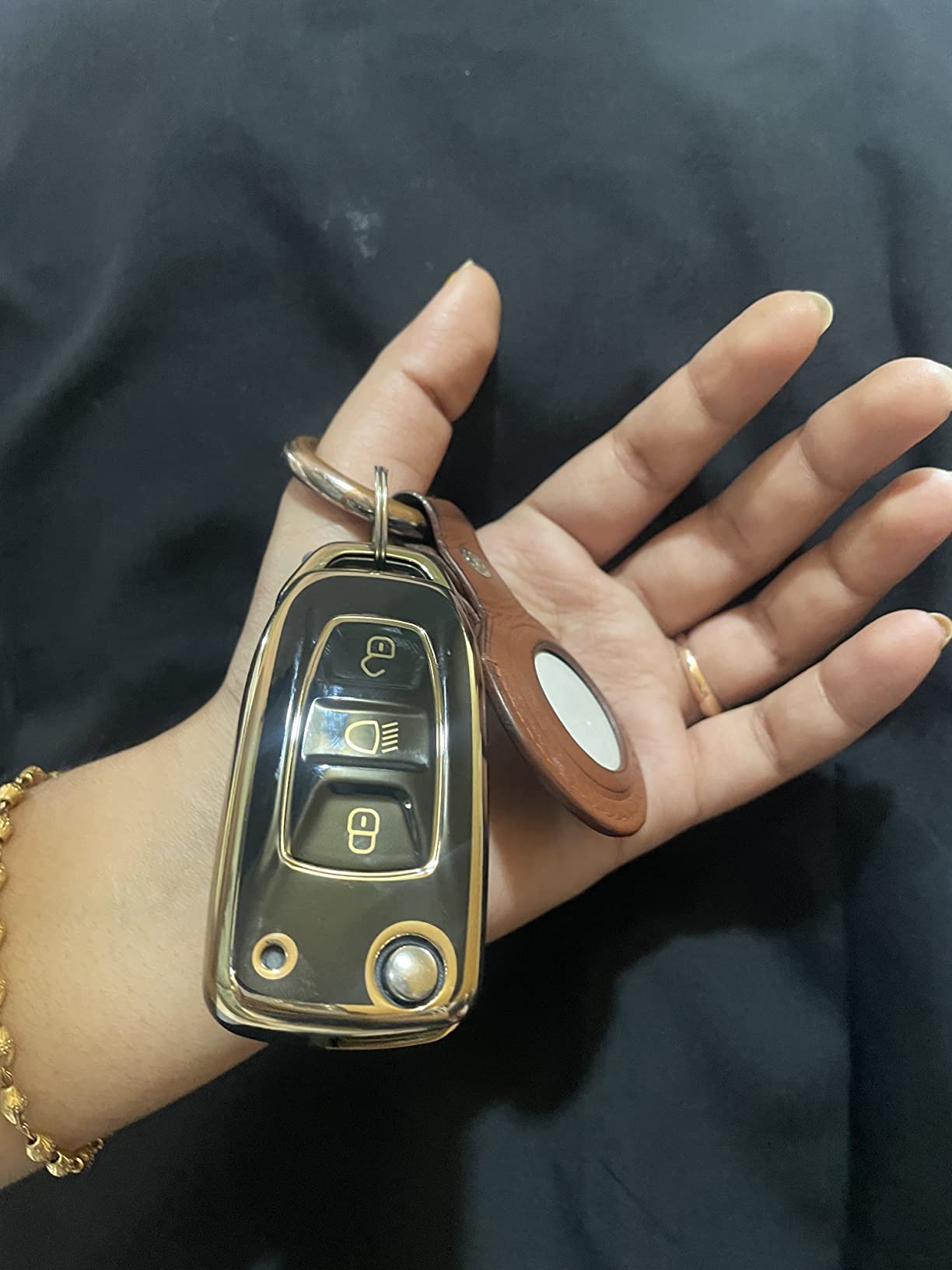 KMH - TPU Gold Car Key Cover Compatible with Tata Tiago| Nexon| Altroz ...