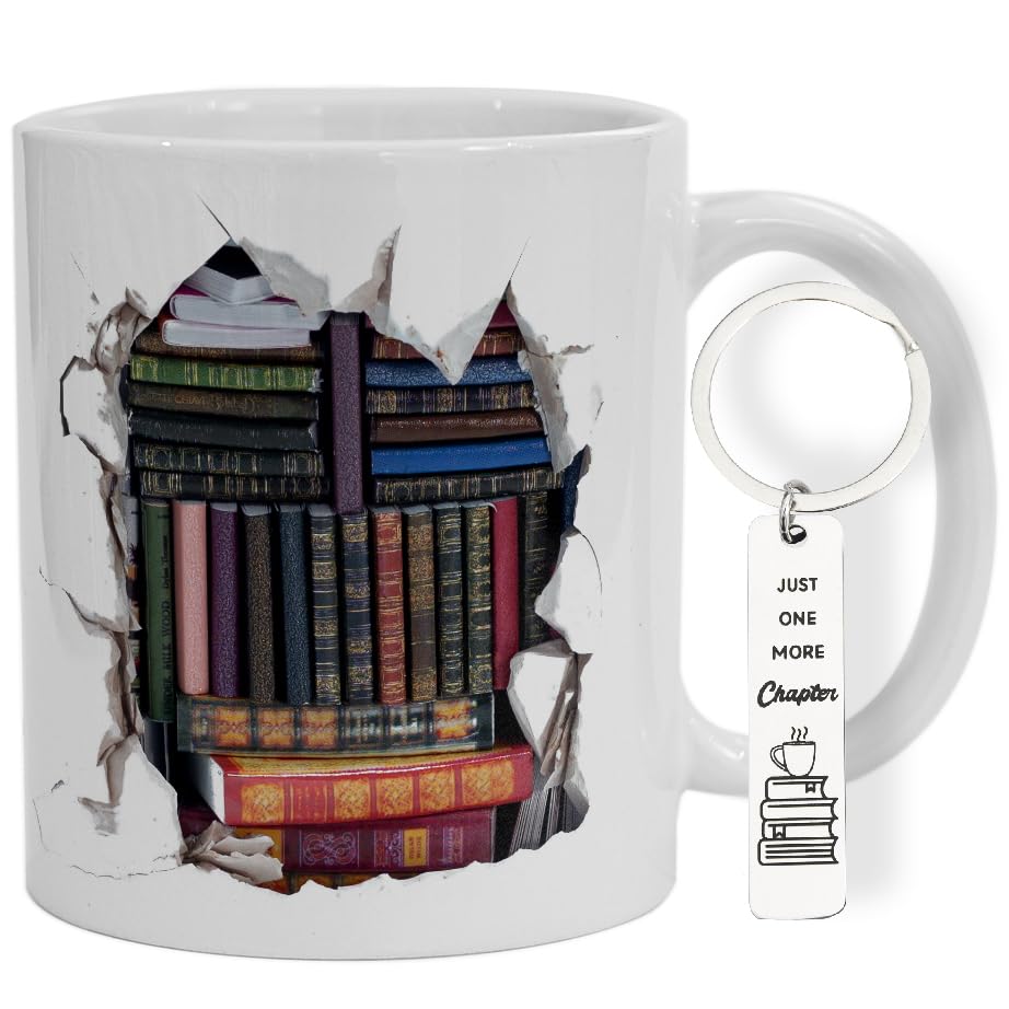 Amazon.com: Library Bookshelf Coffee Mug Gifts for Book Lovers, Readers ...