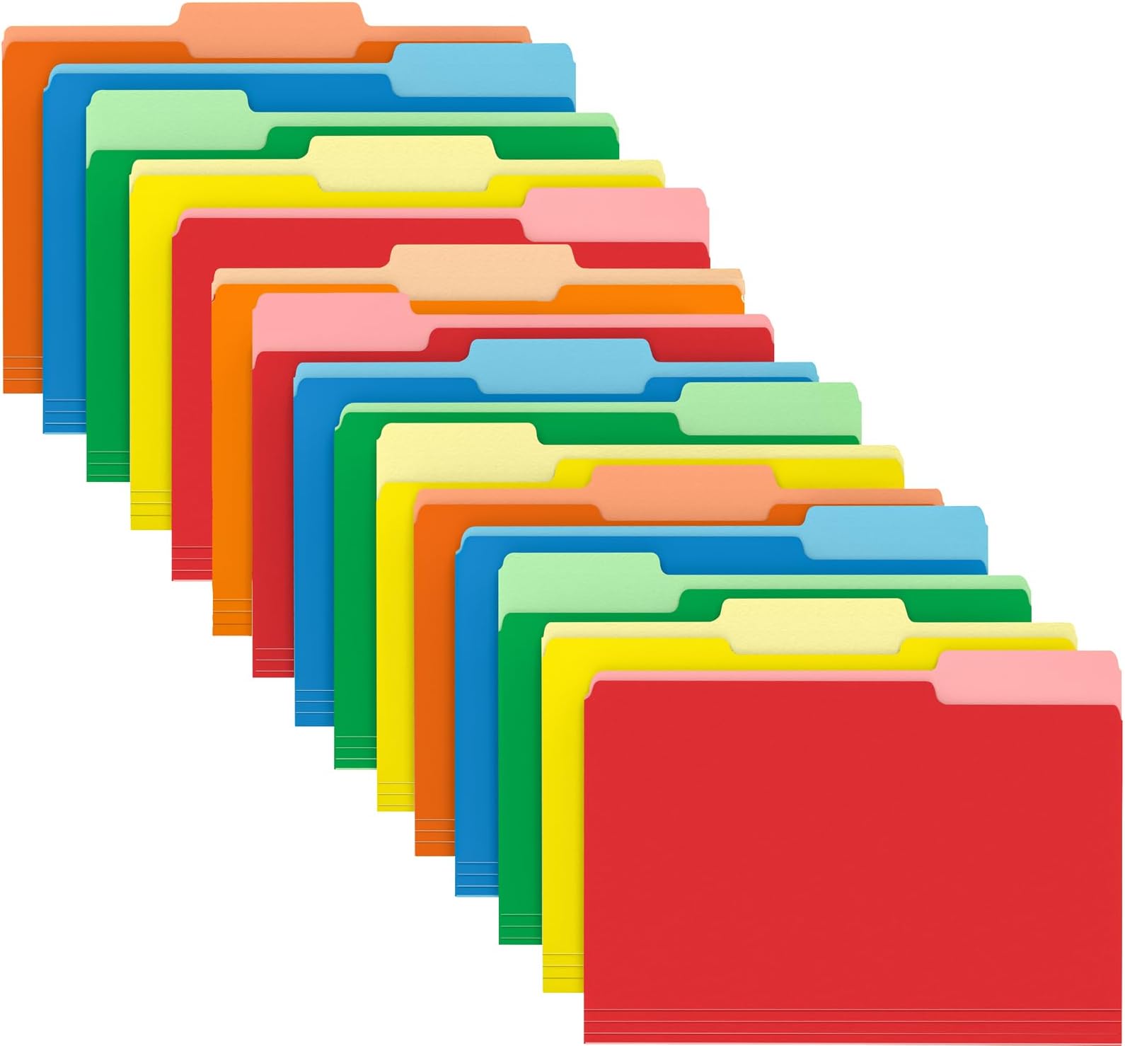 Amazon.com : 120-Pack Two Tone Color File Folders 8.5 x 11 Inch，1/3 Cut ...