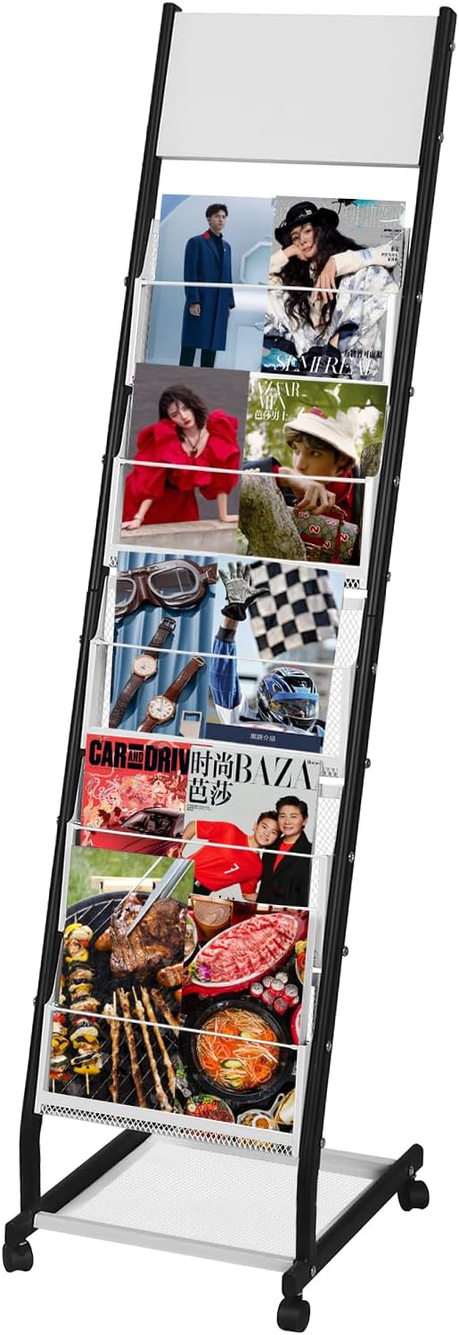 Amazon.com : LIWSHWZ Brochure Display Rack Floor-Standing, Pamphlets ...