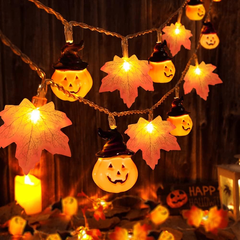 ITICdecor Pumpkin Halloween Lights, 10ft 20 LED Pumpkin Lights String ...