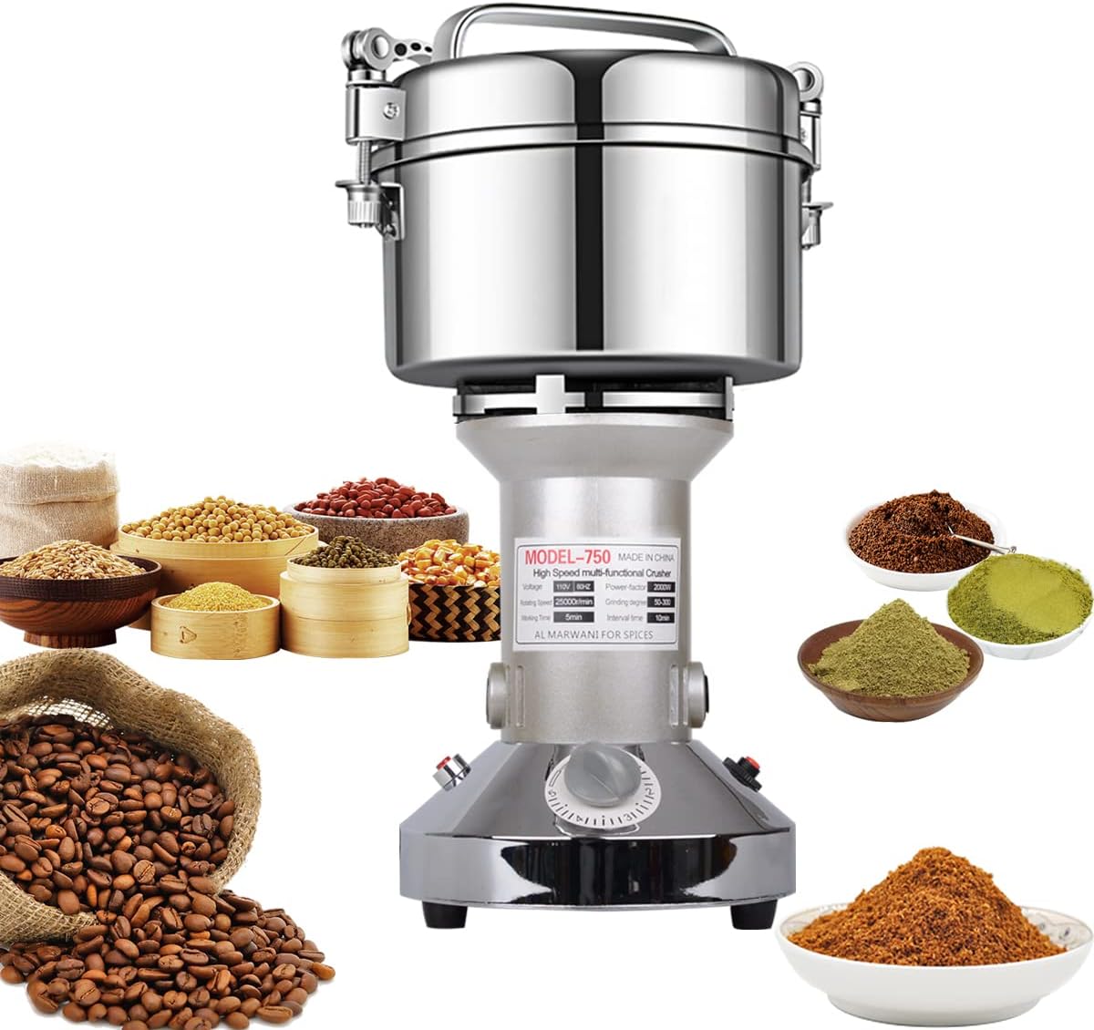 Generic Electric Grain Mill Grinder - 300g Commercial Motor Stainless ...
