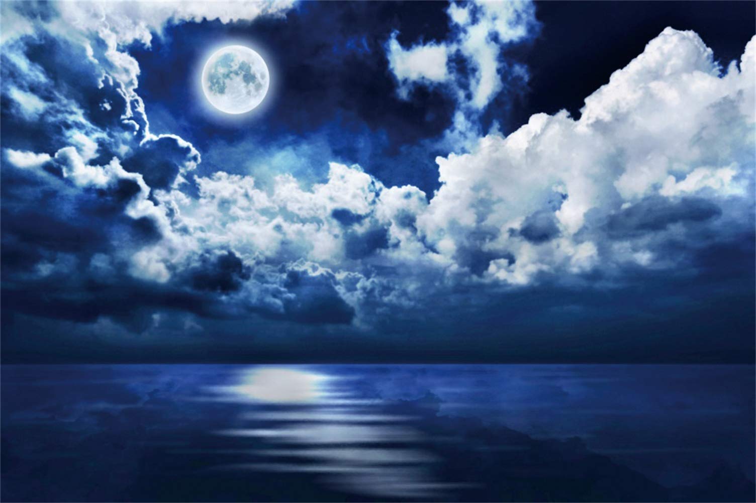 Yeele 7x5ft Vinyl Backdrop Night Sky Moonlight Sea Level Photography ...