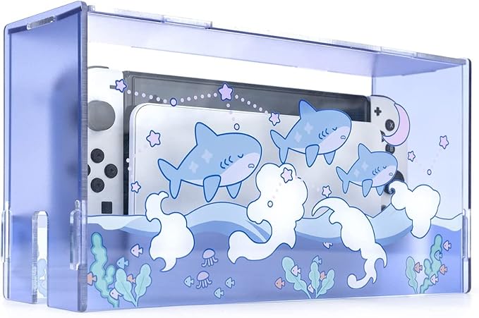 GeekShare Cute Shark Acrylic Clear Dust Display Box Cover for Switch ...