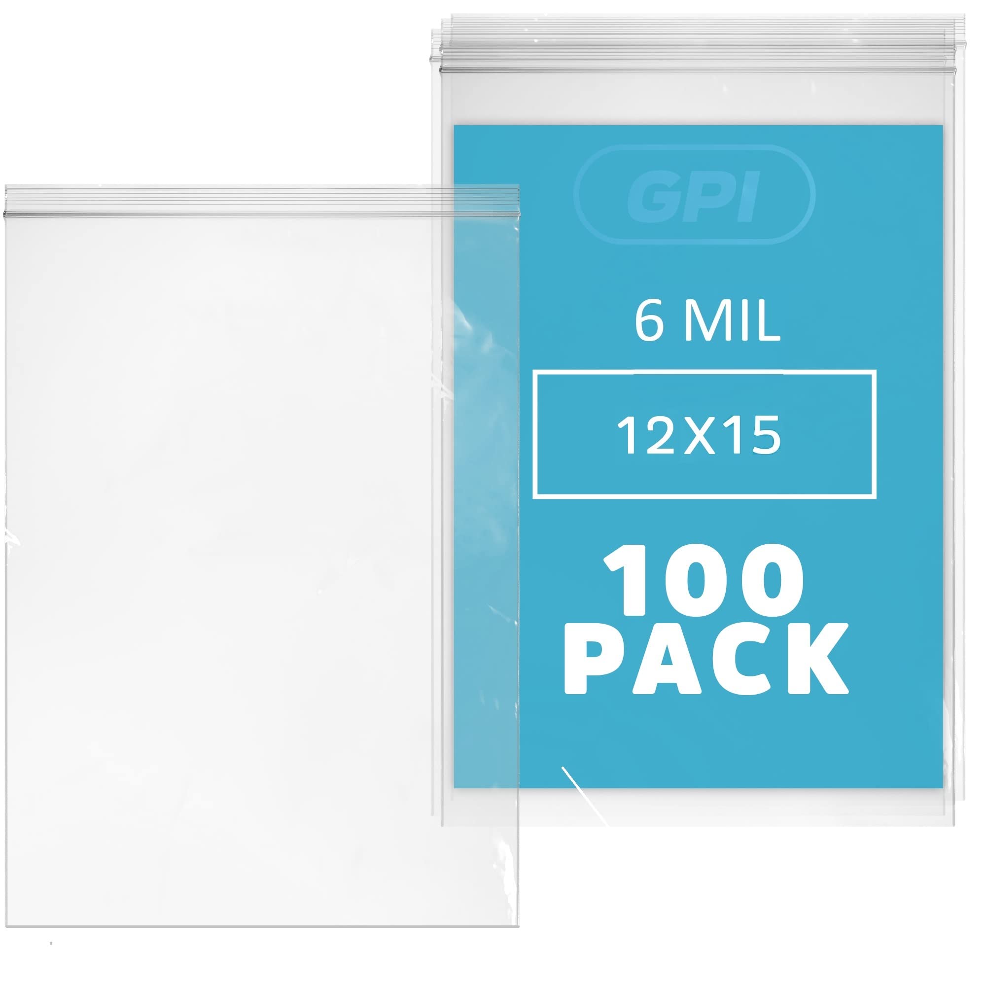 Amazon.com: GPI - 6 Mil, Extra Heavy-Duty, 12" X 15" Clear Plastic ...