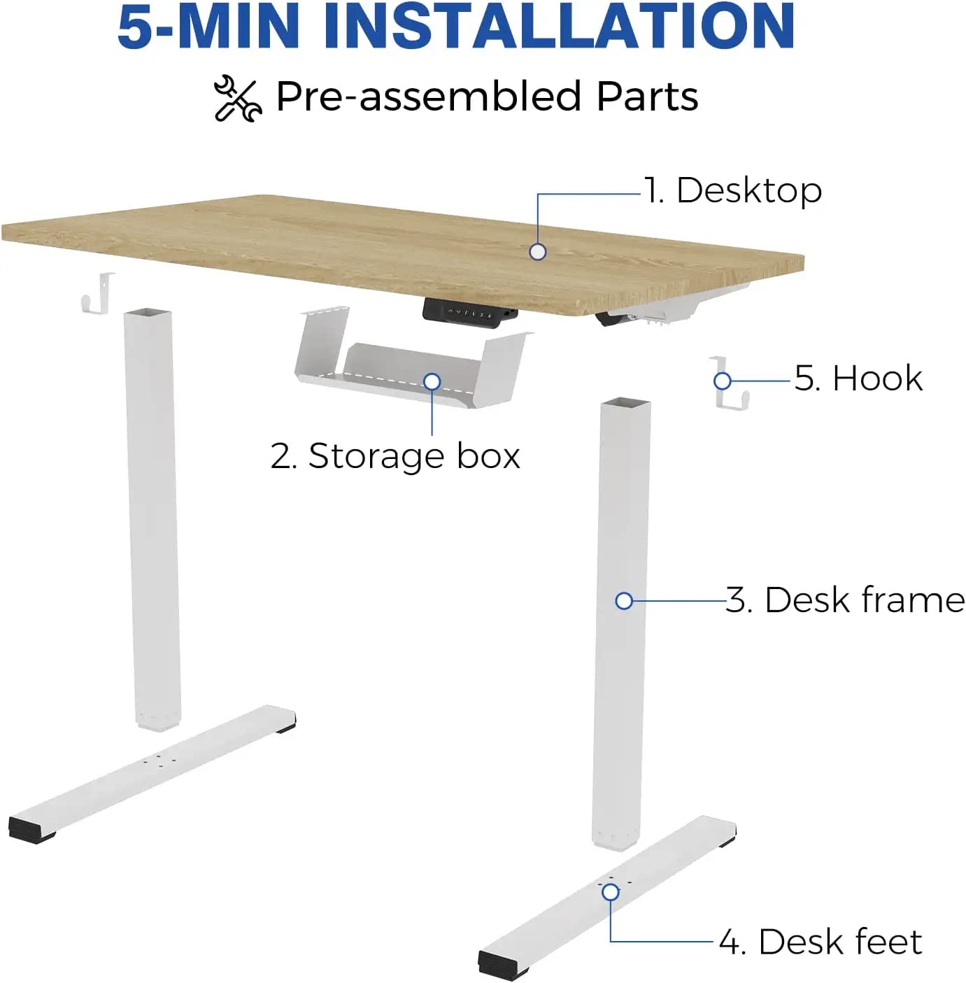 Snapklik.com : FLEXISPOT Standing Desk Quick Assembly Electric Stand Up ...