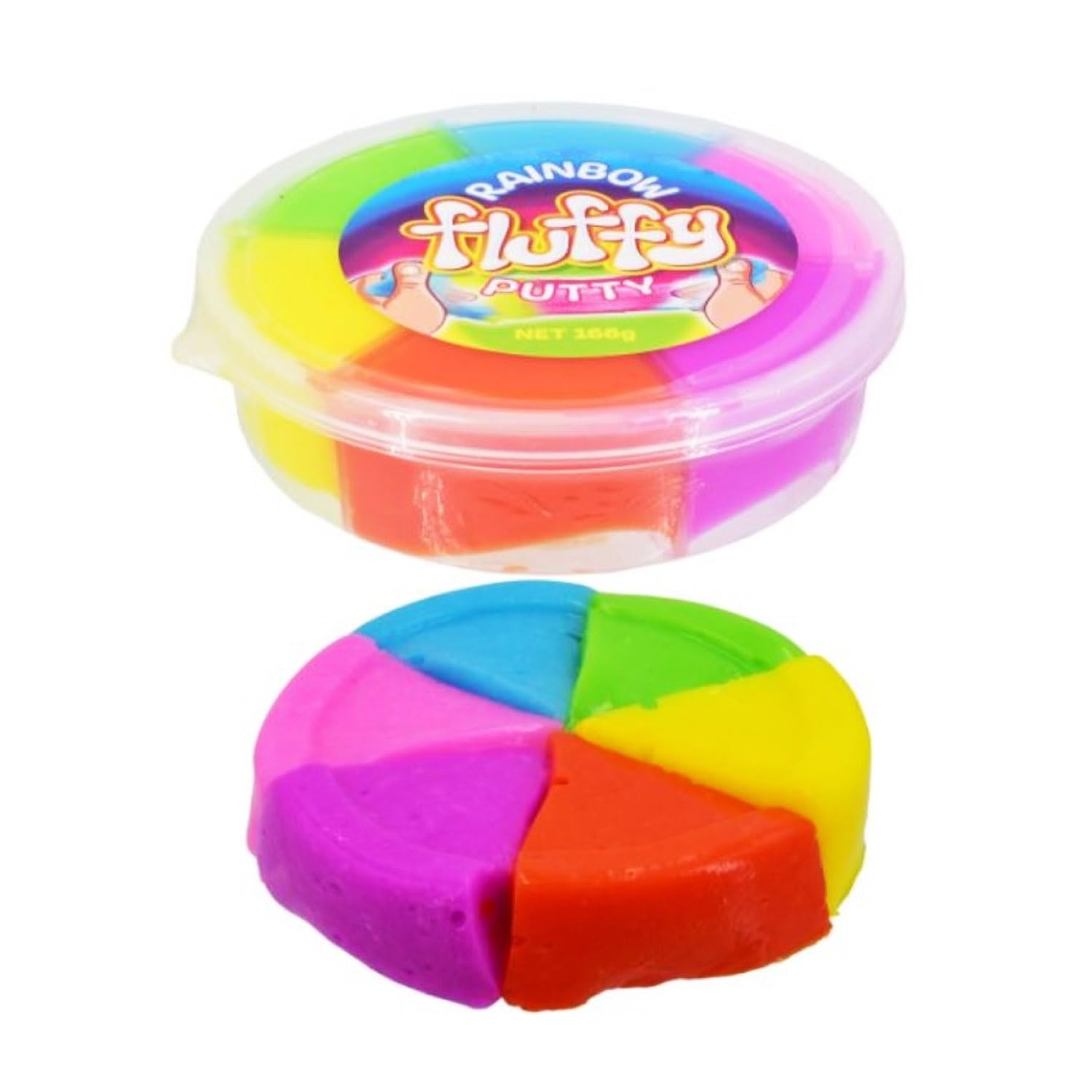 Rainbow Fluffy Putty - Pink, Purple, Orange, Yellow, Green and Blue ...