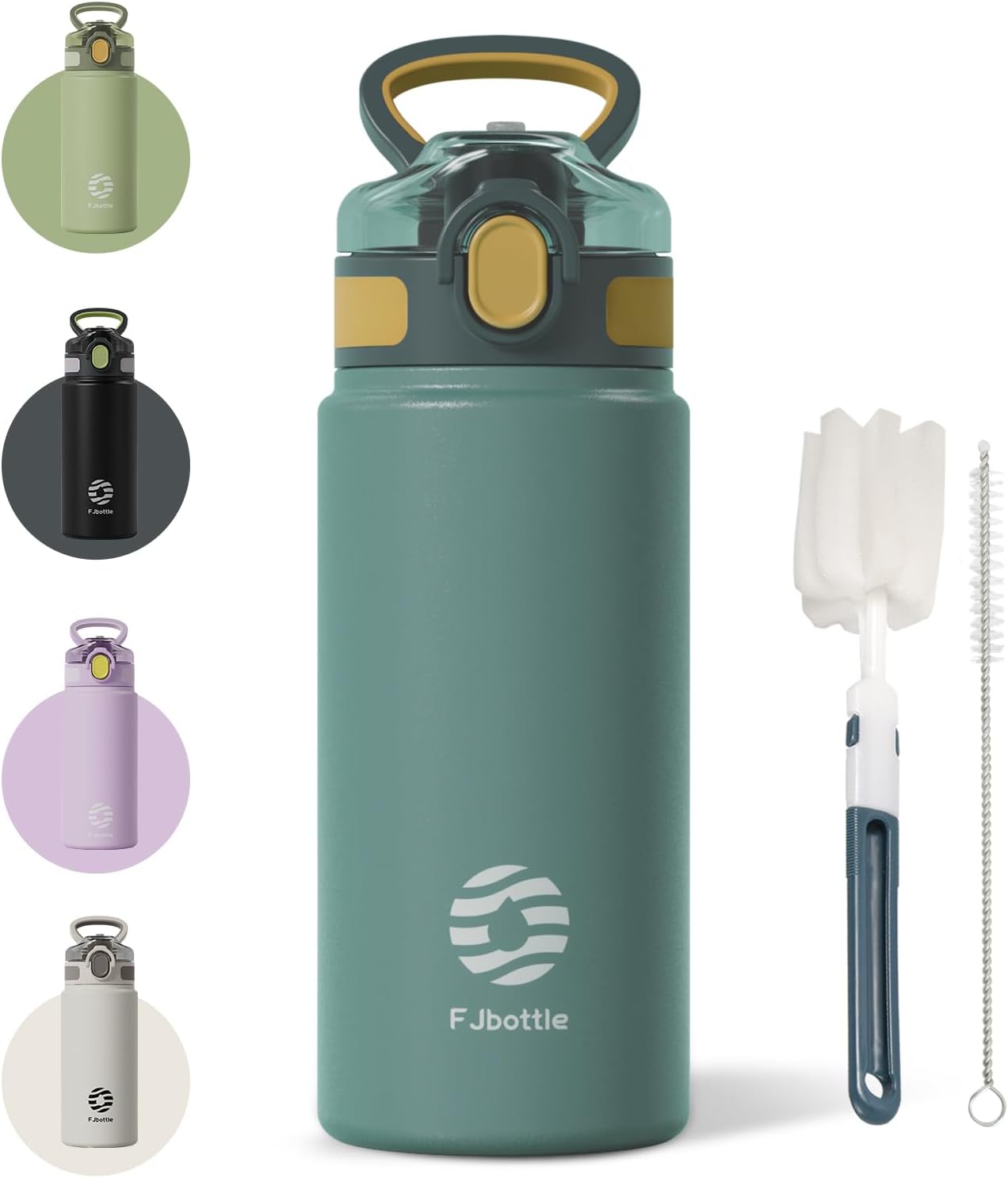 Amazon.com: Fjbottle Insulated Water Bottle with Straw Lid,Stainless ...