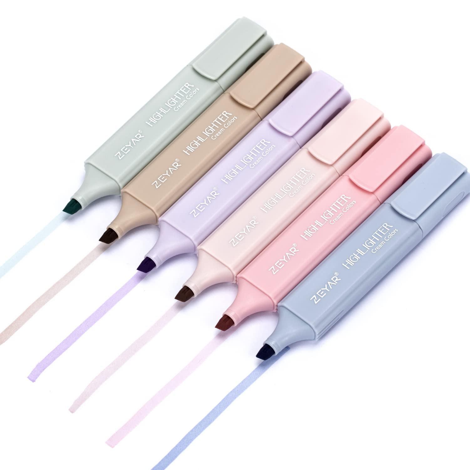 Snapklik.com : ZEYAR Highlighter Pen, Cream Colors Chisel Tip ...