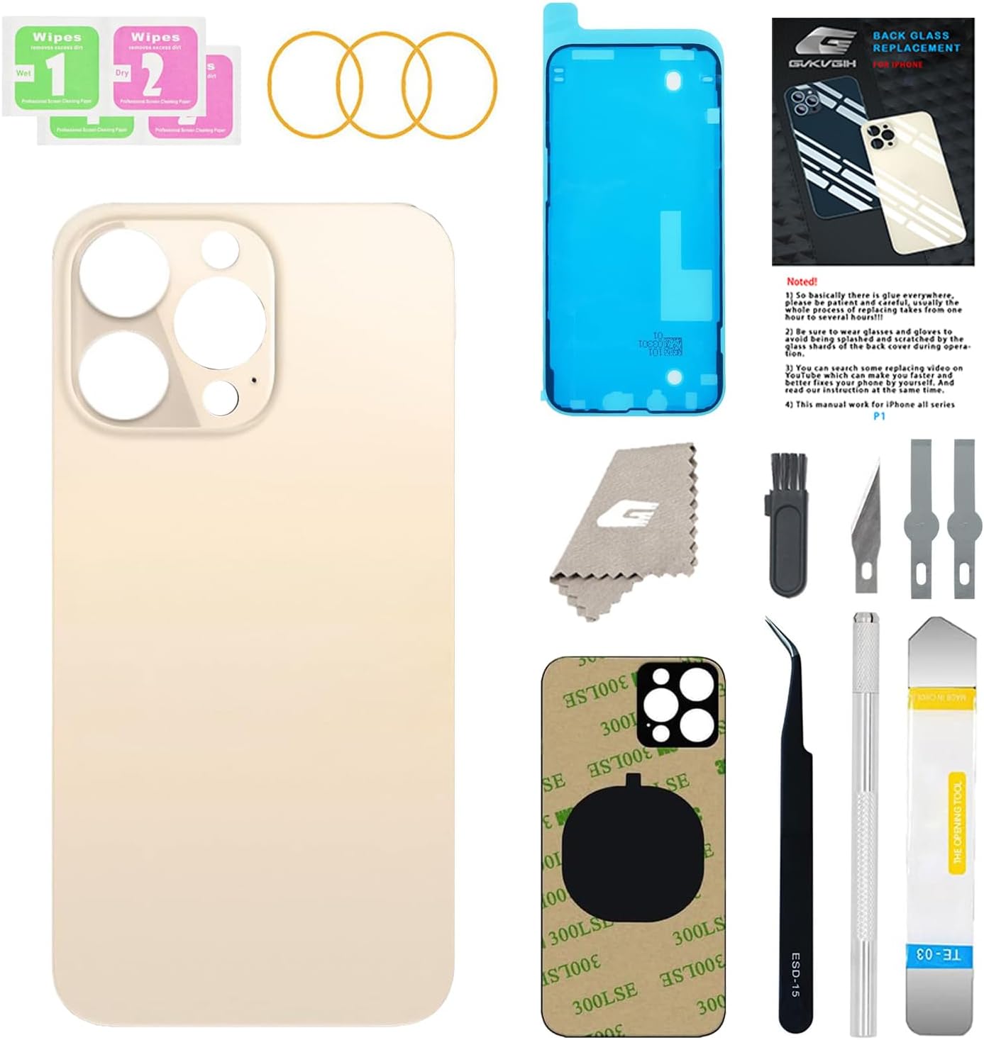 Amazon.com: GUPFIX Back Glass Replacement for iPhone 12 Pro Max with ...