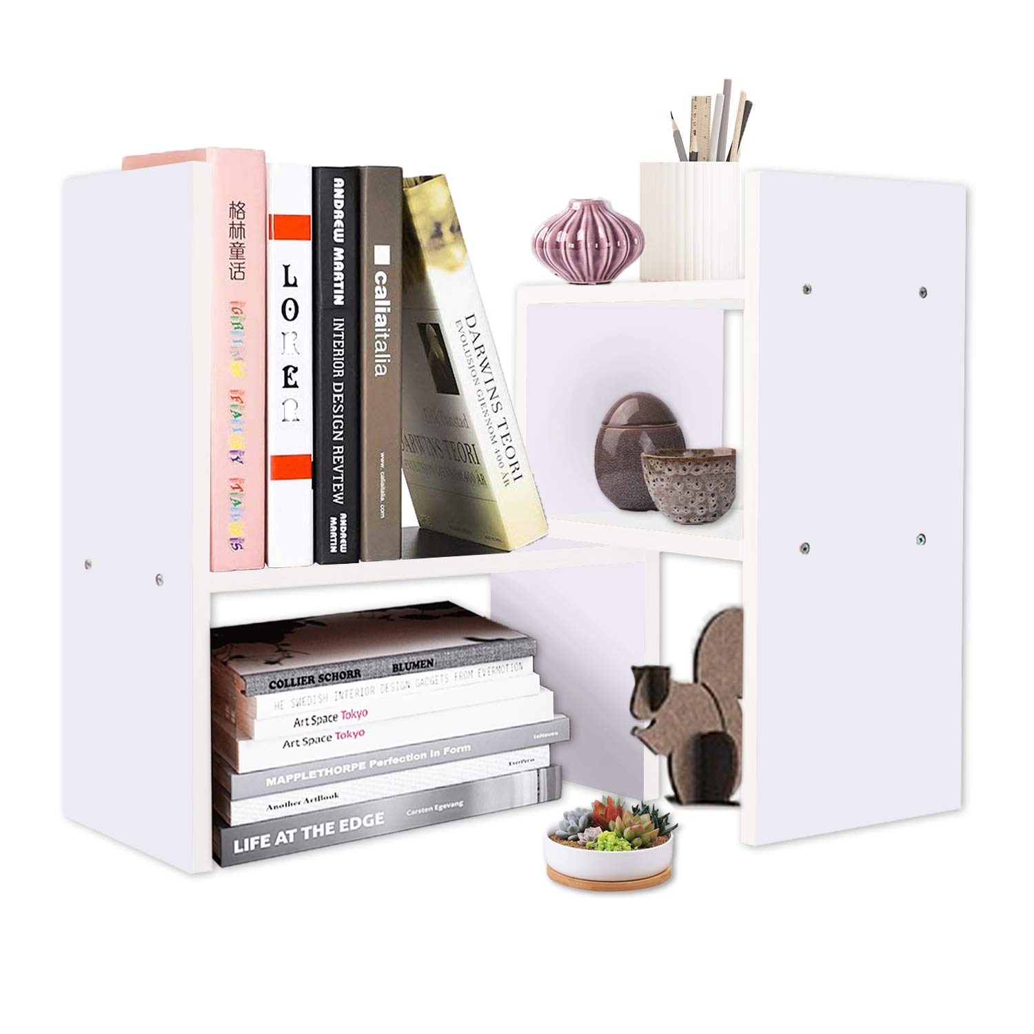 Buy DL furniture Expandable Wood Desktop Storage Organizer Multipurpose ...