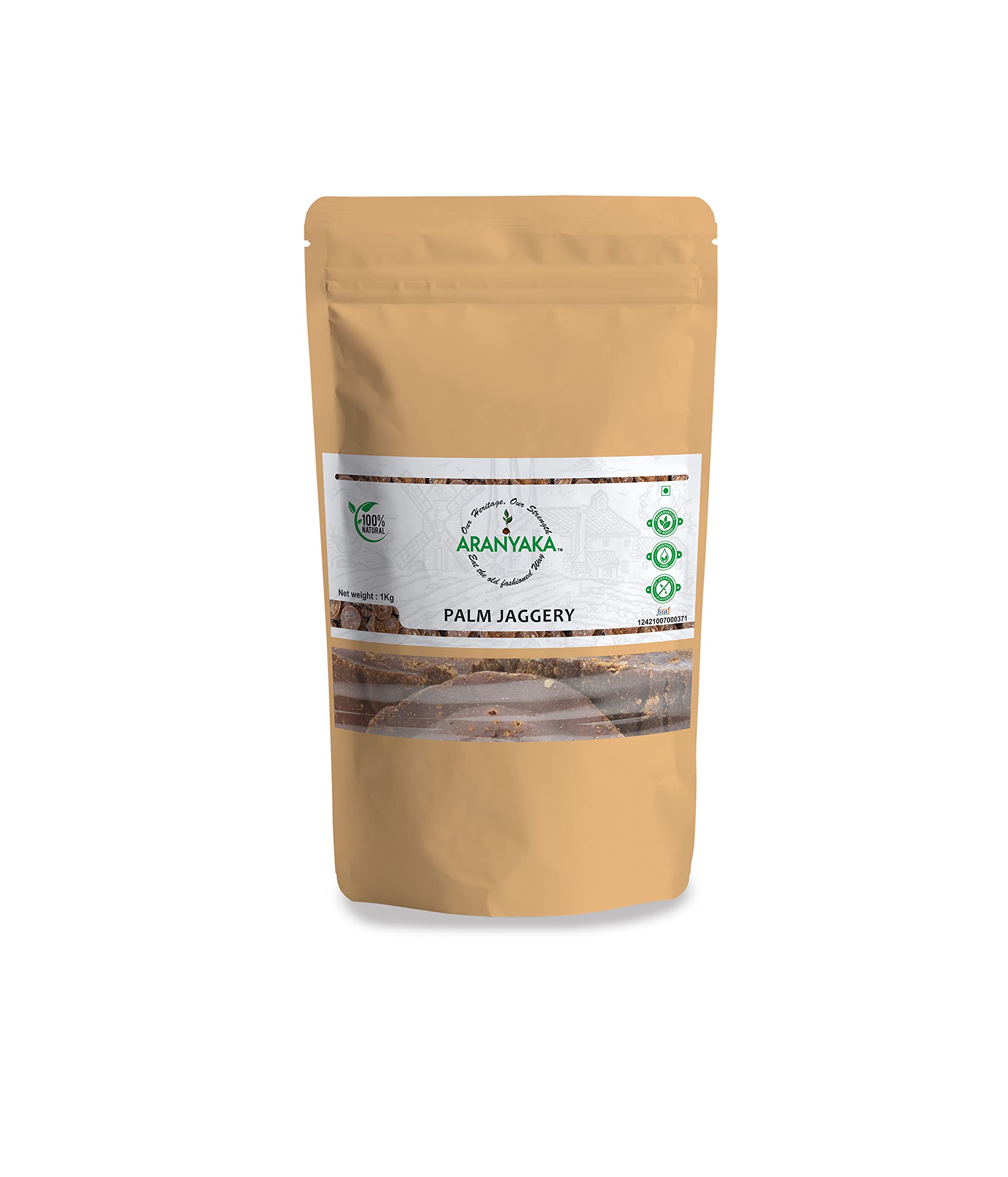 Aranyaka Pure Organic Palm Jaggery Blocks |1000 Grams |100% Natural (No ...