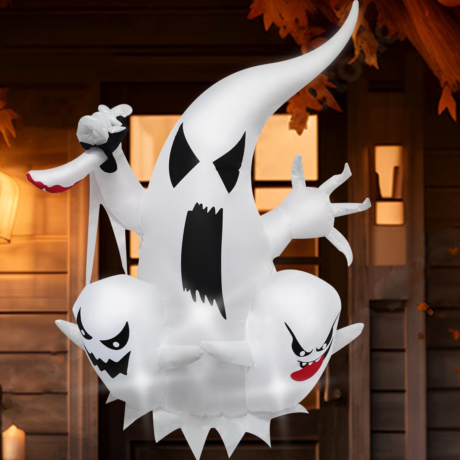 Amazon.com: 4 FT Halloween Inflatable Outdoor Decorations 3 Ghosts with ...