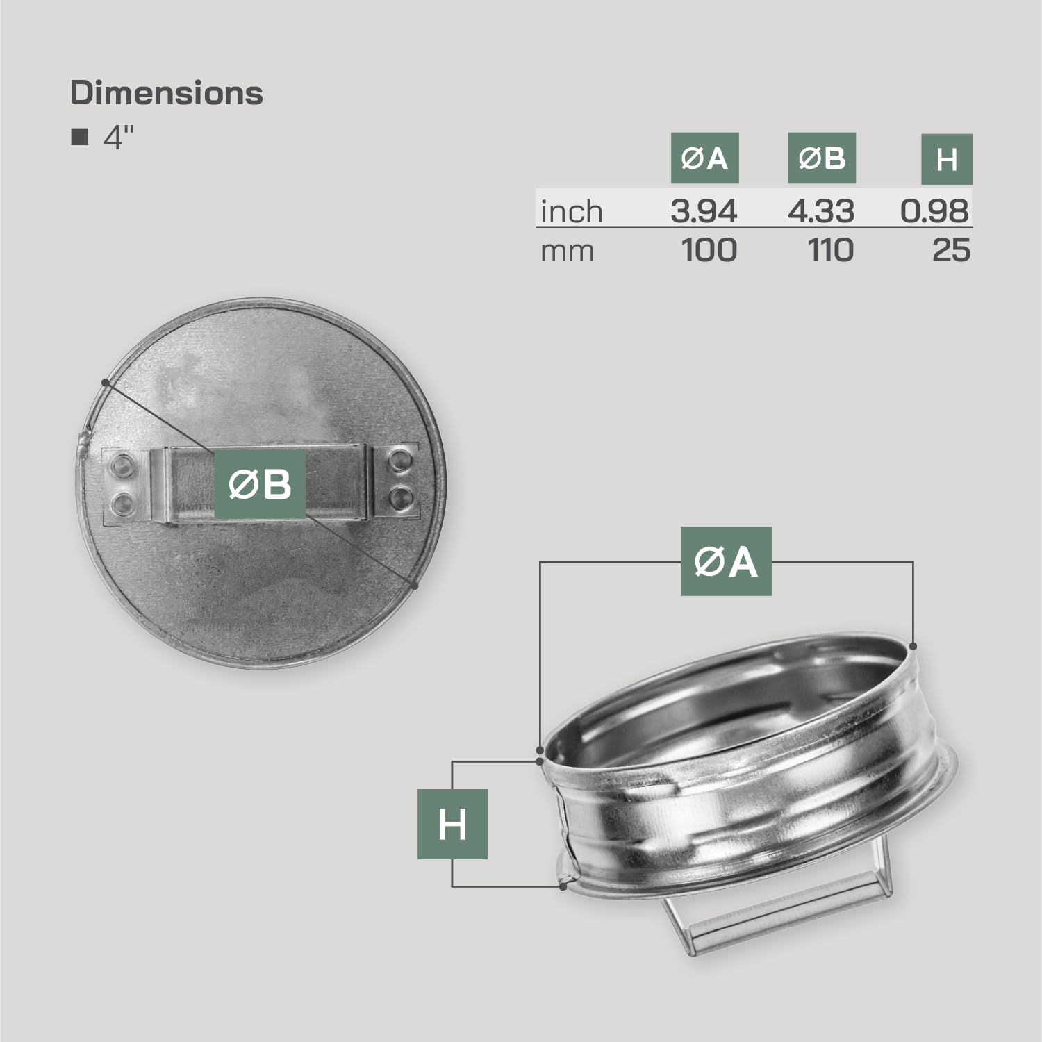 Snapklik.com : Vent Systems 4" Inch Galvanized Steel Tee Cap