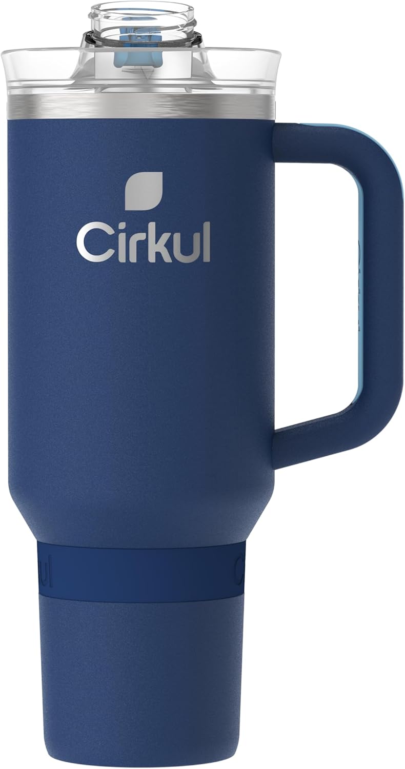Amazon.com | Cirkul 40oz Midnight Blue Stainless Steel Tumbler with ...