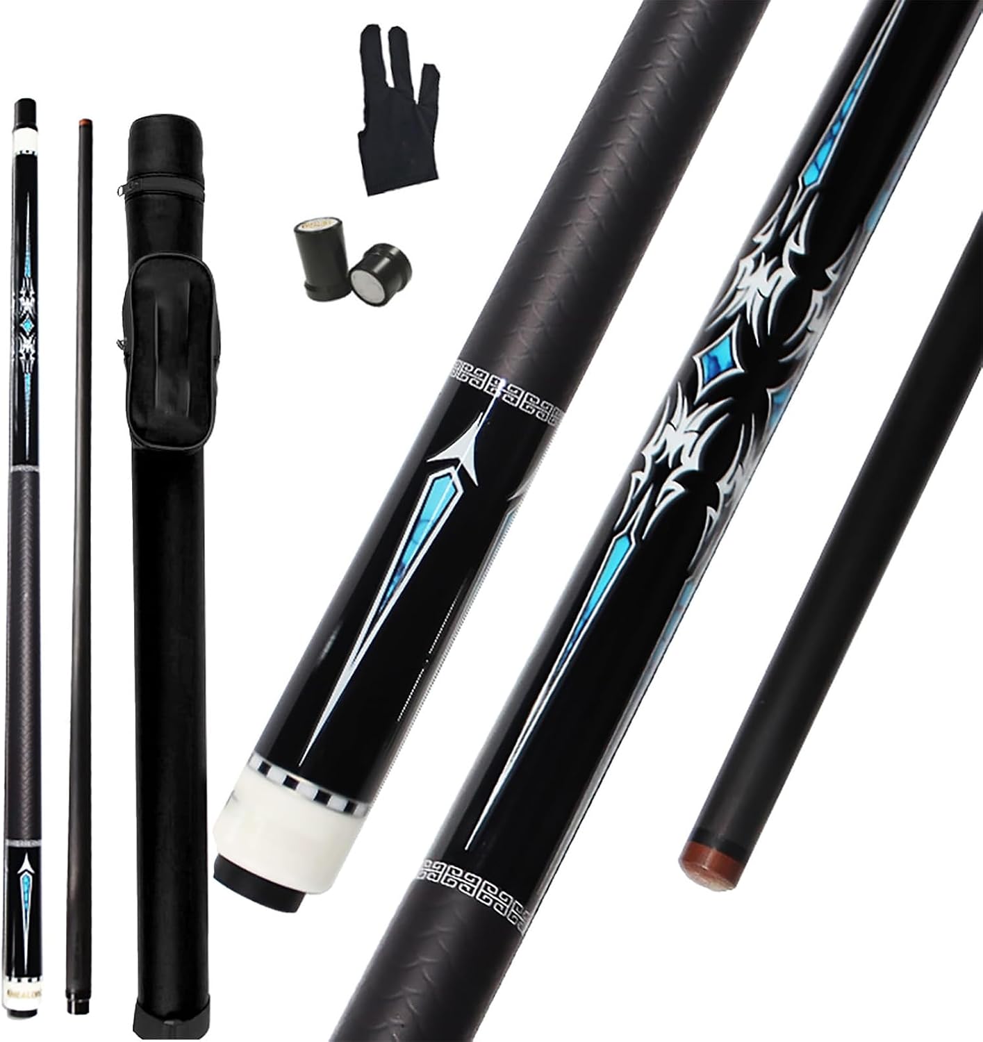 Amazon.com : OKHEALING 58-Inch T700 Carbon Fiber Pool Cue - 14mm ...