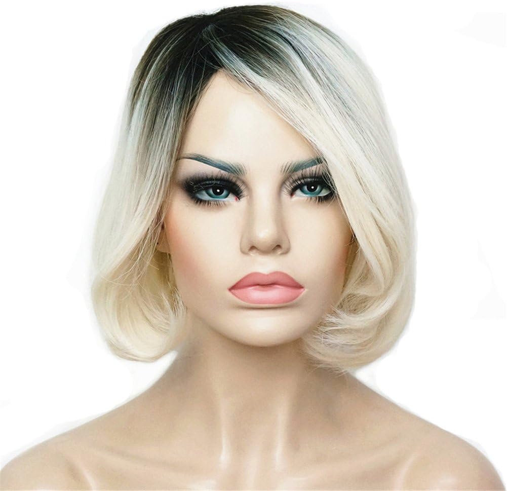 Amazon.com: Aimole Bride Wig Short Ombre White Straight Wigs Halloween ...